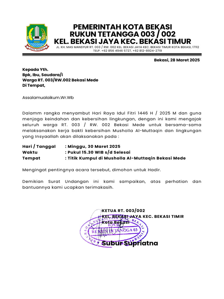 Surat Undangan Warga RT 003 - 20250328 - 193912 - 0000 | PDF