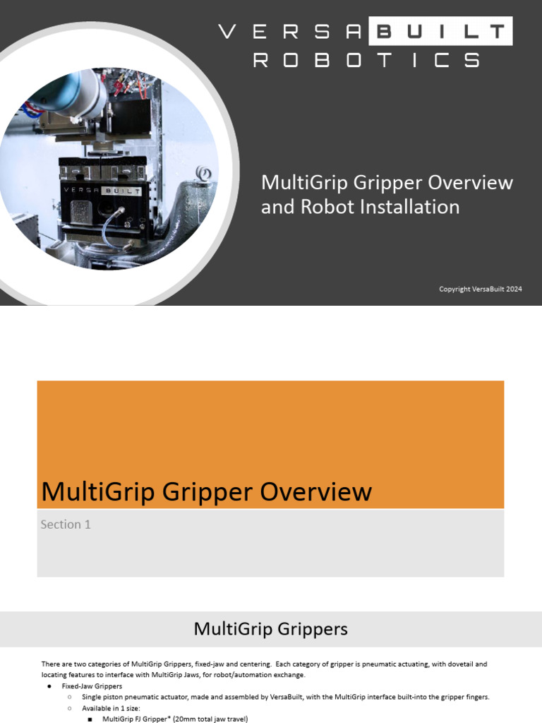 09c MultiGrip Gripper Overview and Robot Installation | PDF | Actuator | Mechanical Engineering