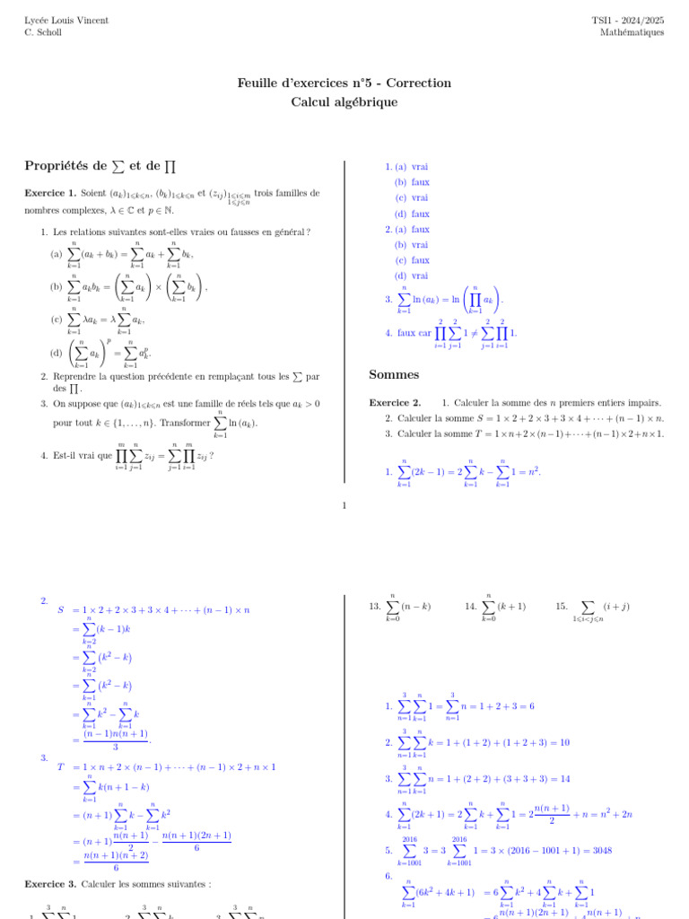 Td5 Correction Pdf Mathématiques Concepts Mathématiques