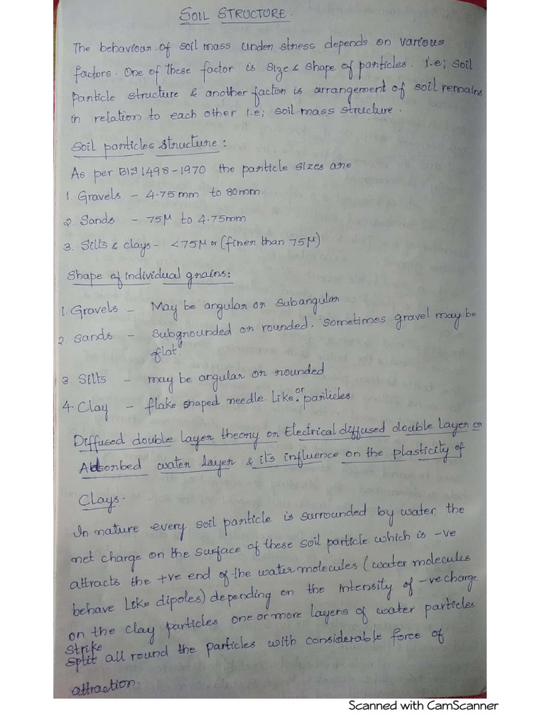 UNIT -3 ( Structure Of Soil) NOTES SOIL MECHANICS | PDF