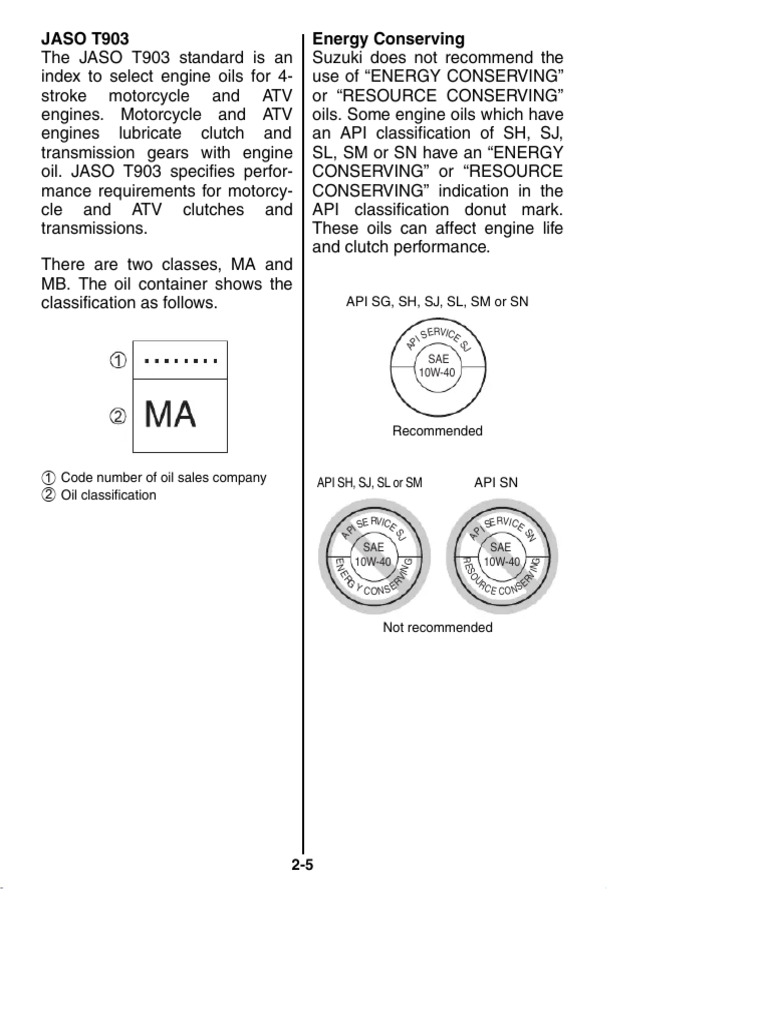 JASO T903: Oil Standards for 4T Engines | PDF | Motor Oil | Automotive ...