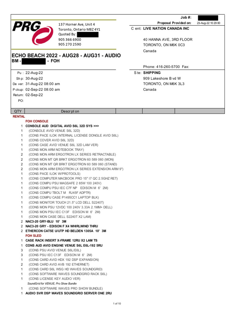 TPA7 - Production Quote One-Off | PDF | Audio Engineering | Audio Electronics