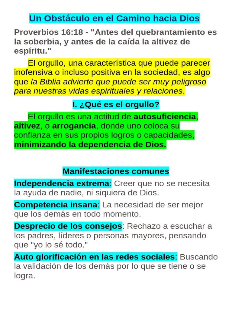 El Orgullo | PDF | Orgullo | Creencia religiosa y doctrina