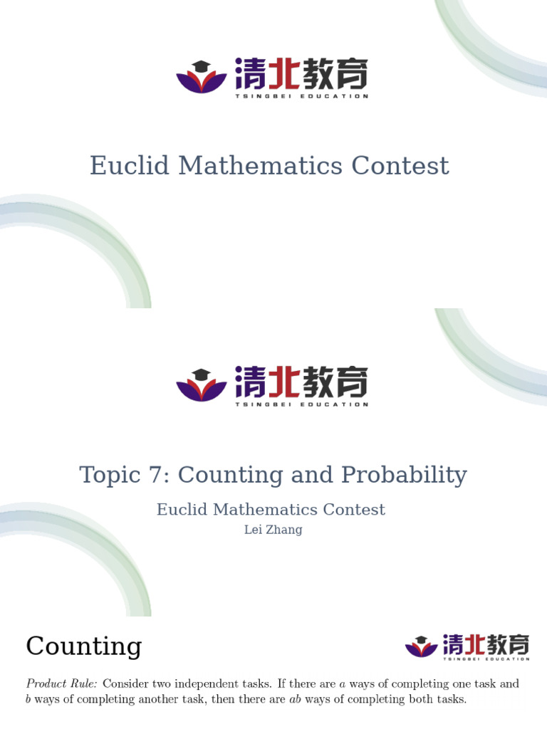 Euclid Contest: Counting & Probability Guide | PDF