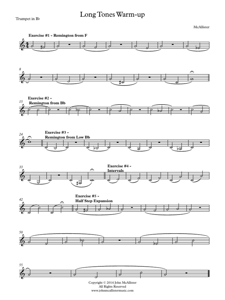 Brass Long Tones Warmup | PDF