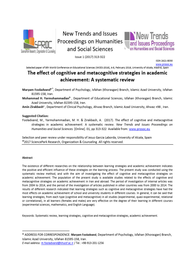 The_effect_of_cognitive_and_metacognitiv | PDF | Metacognition | Learning