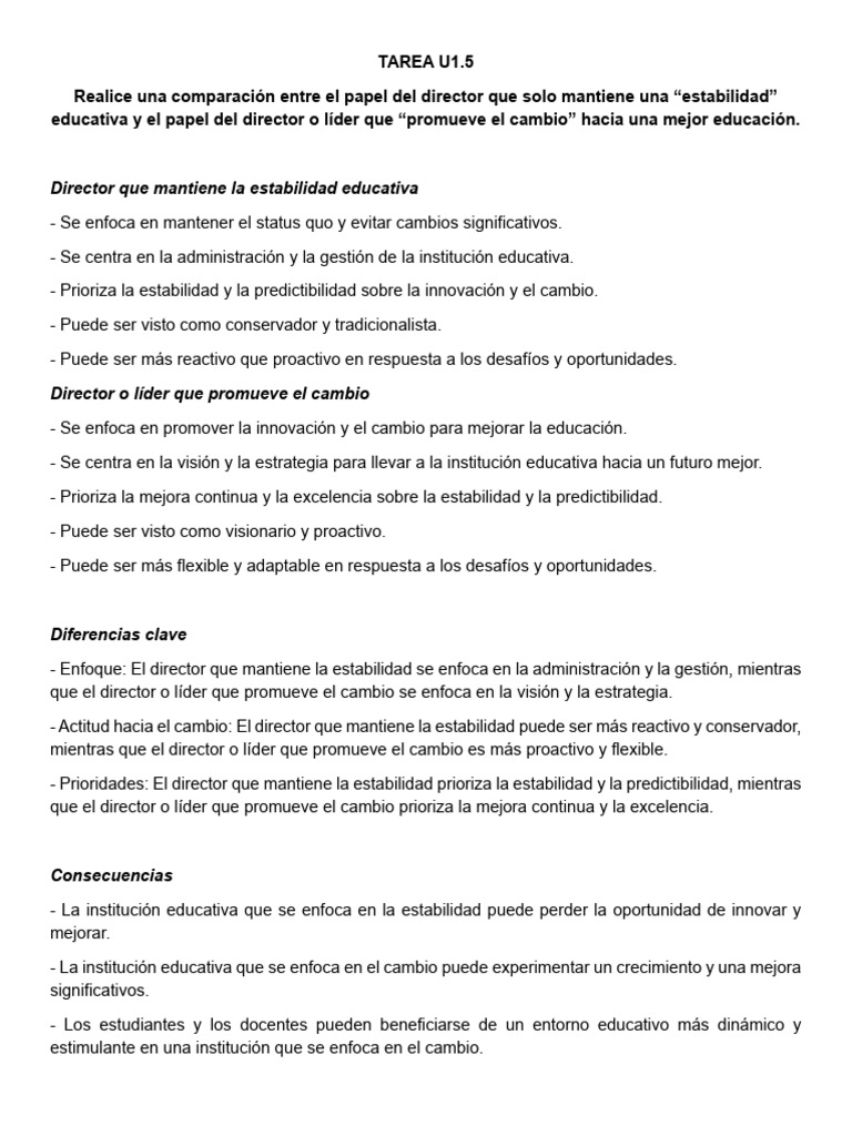 comparación entre el papel del director que solo mantiene una ...