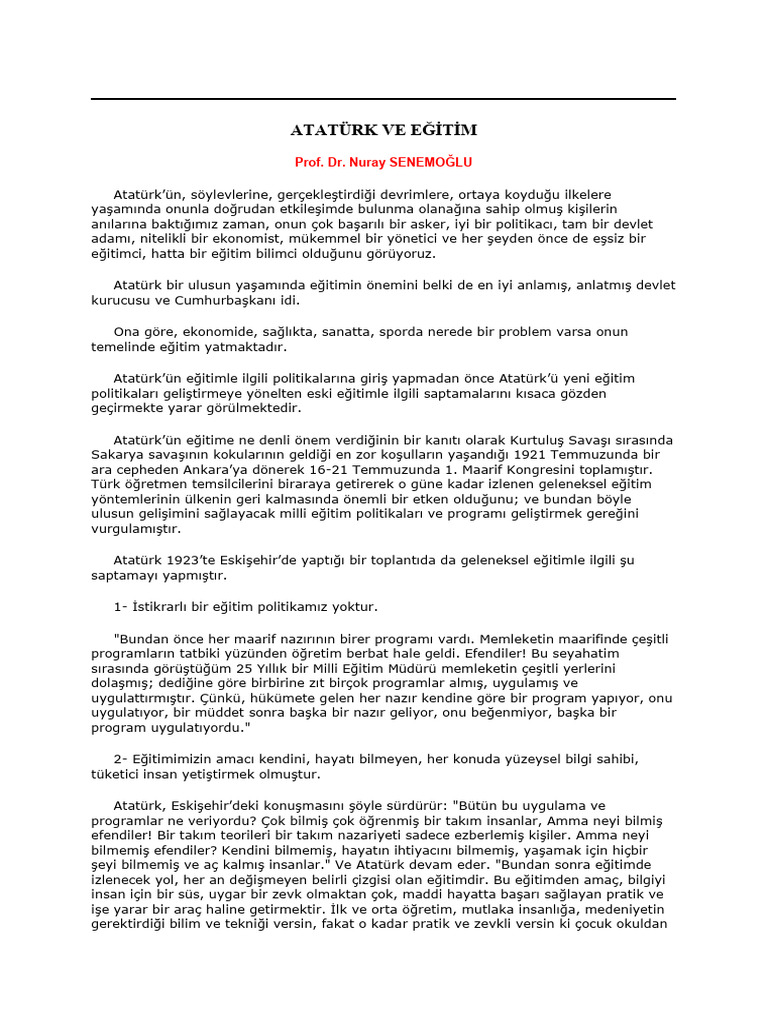 Ataturk Ve Egitim | PDF
