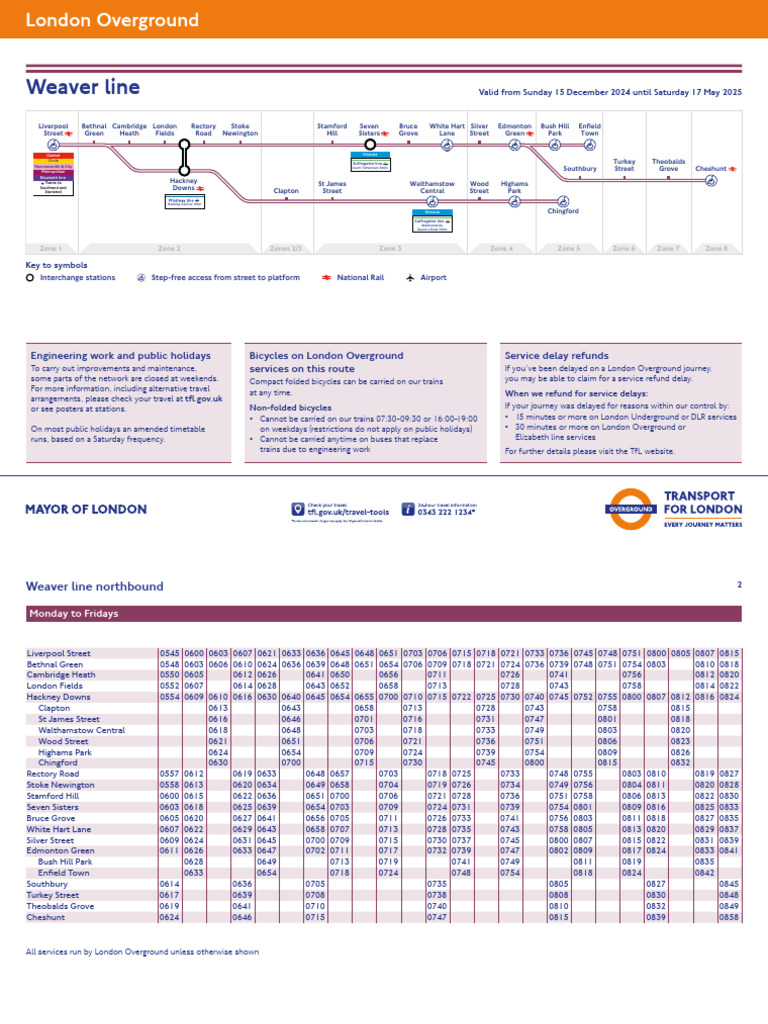 lo-weaver-timetable-december-2024 (1) | PDF | Public Transport | Transport