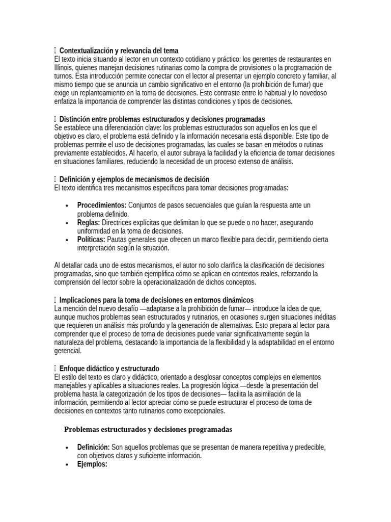 Informe Analisis de Administracion | PDF | Toma de decisiones