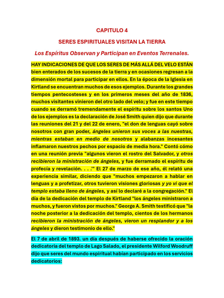 Seres Espirituales Visitan La Tierra | PDF | José Smith | Brigham Young