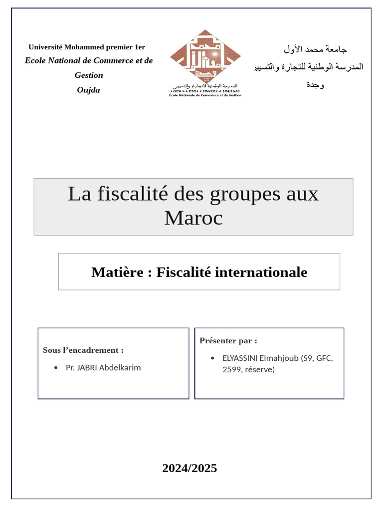 Fiscalité des groupes au Maroc | PDF | Taxe sur la valeur ajoutée | Impôts