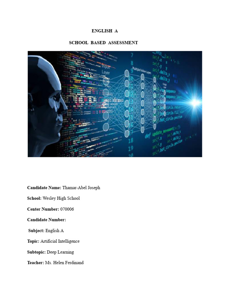 Thamar-Abel Joseph English a SBA | PDF | Artificial Intelligence ...