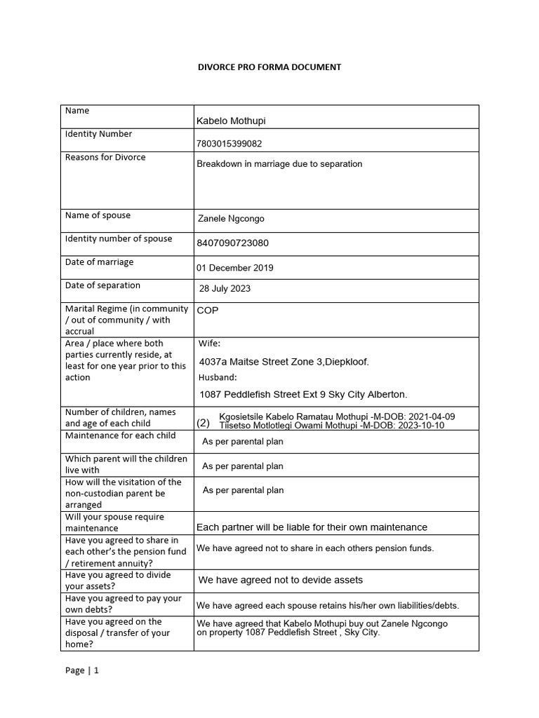 Pro Forma Document - PDF.PDF - 1 (1) .PDF - PDF - 1 PDF | PDF ...