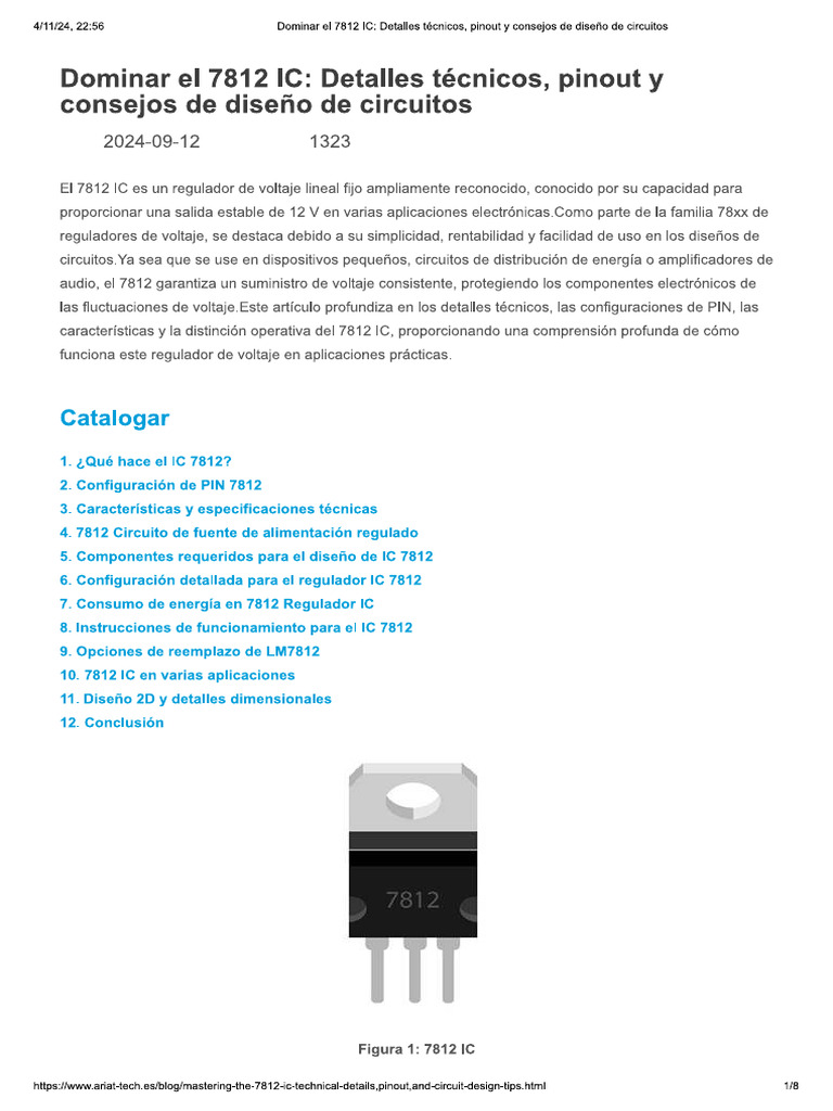 Dominar El 7812 IC - Detalles Técnicos, Pinout y Consejos de Diseño de ...