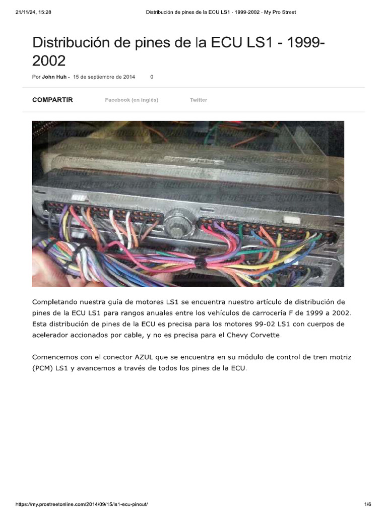 Distribución de Pines de La ECU LS1 - 1999-2002 - My Pro Street | PDF