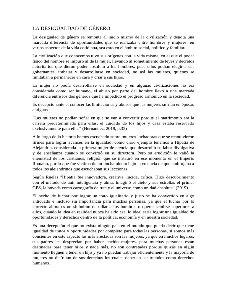 Desigualdad de Género: Historia y Retos | PDF | Violencia | Machismo