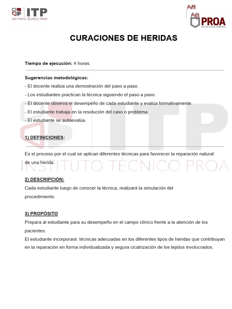 Curacion de Heridas | PDF | Herida | Curación