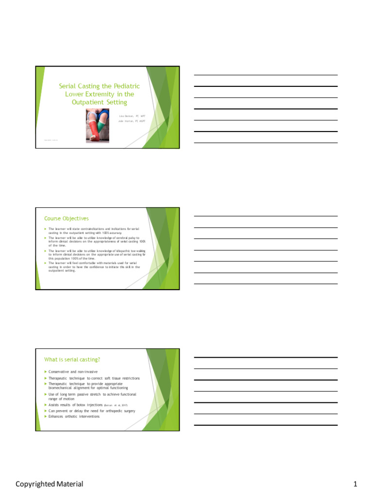 Saturday 3d - Serial Casting | PDF | Anatomical Terms Of Motion ...