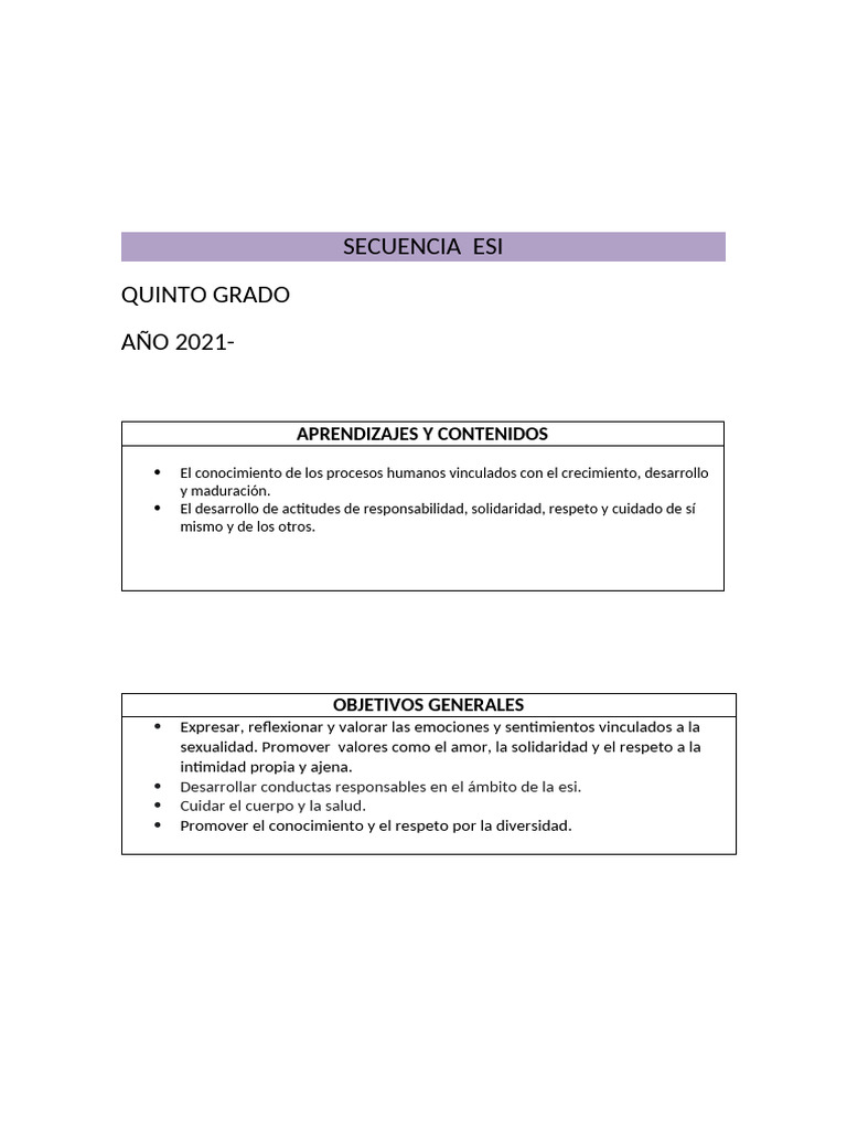 Secuencia Esi 2022 | PDF | Las emociones | Pubertad