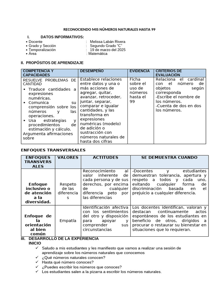 M - Reconociendo Mis Numeros | PDF | Aritmética | Números