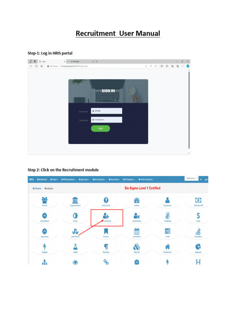 Recruitment User Manual | PDF