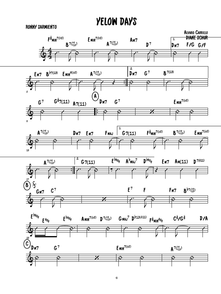 Yelow Days Piano | PDF