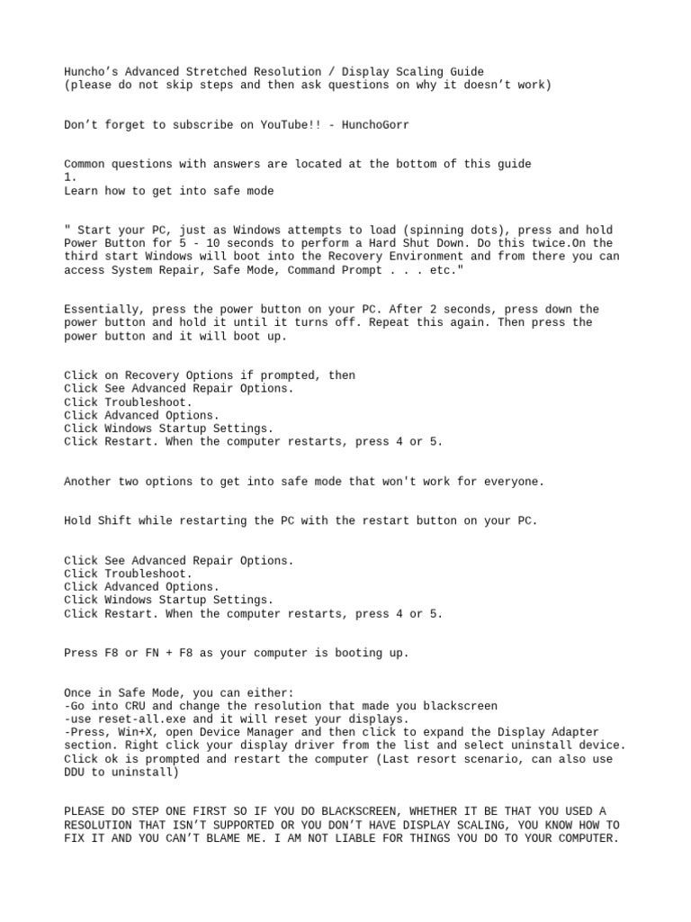 Huncho's Advanced Stretched Resolution - Display Scaling Guide | PDF | Display Resolution ...