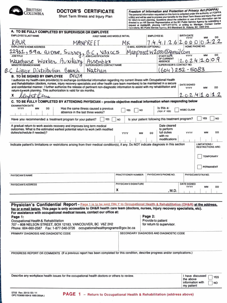 ST02 Form | PDF