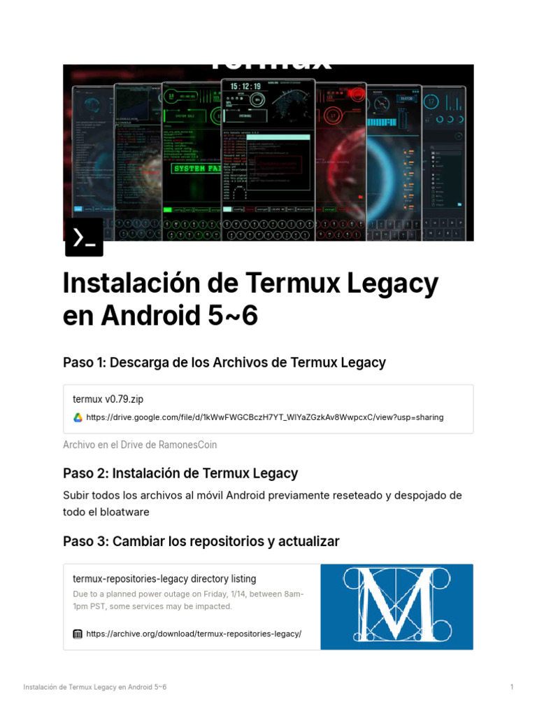Instalación de Termux Legacy en Android 5 | PDF