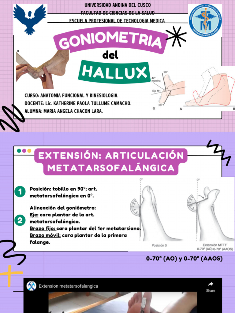 Goniometria Del Hallux Extension | PDF