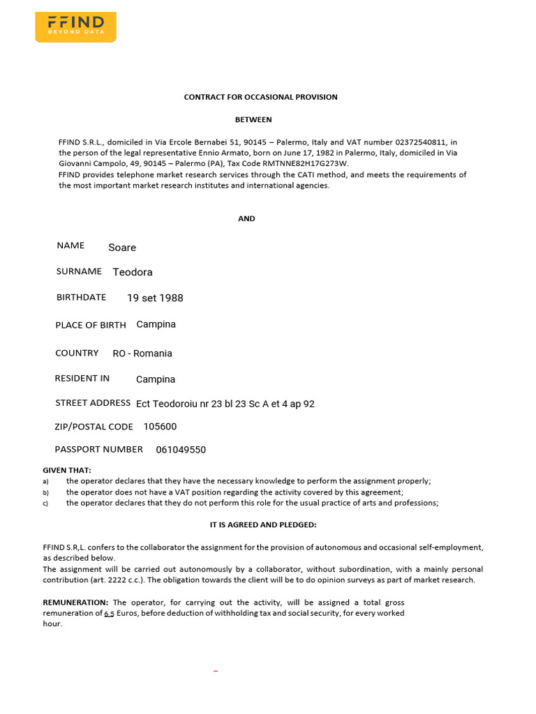 Remote Contract en - Ffind | PDF | Taxes | Payments