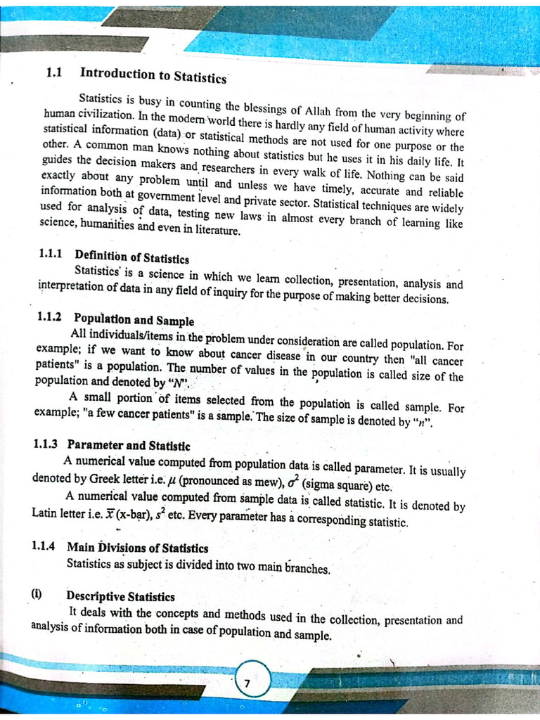 Statistics Chap#1 | PDF