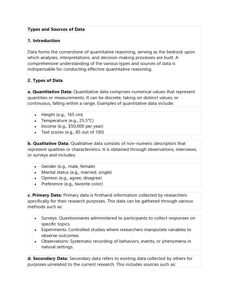 QR1_1_4 Types and Sources of Data | PDF | Quantitative Research ...