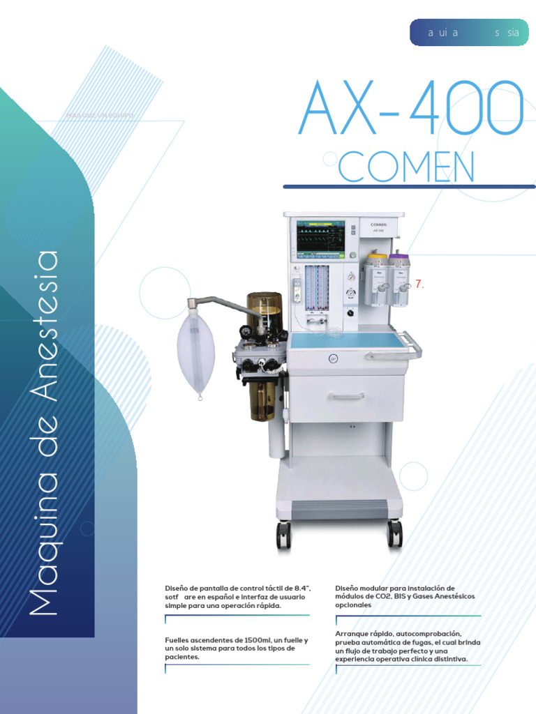 Máquina de Anestesia AX-400: Especificaciones y Características | PDF