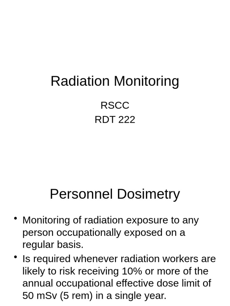 Personnel Dosimetry and Monitoring Devices | PDF | Dosimetry | Radiation