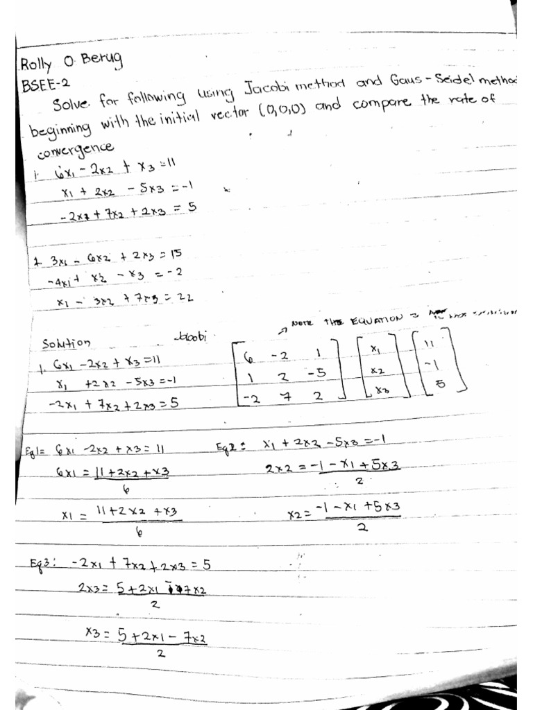 Jacobi&Seidel Method | PDF