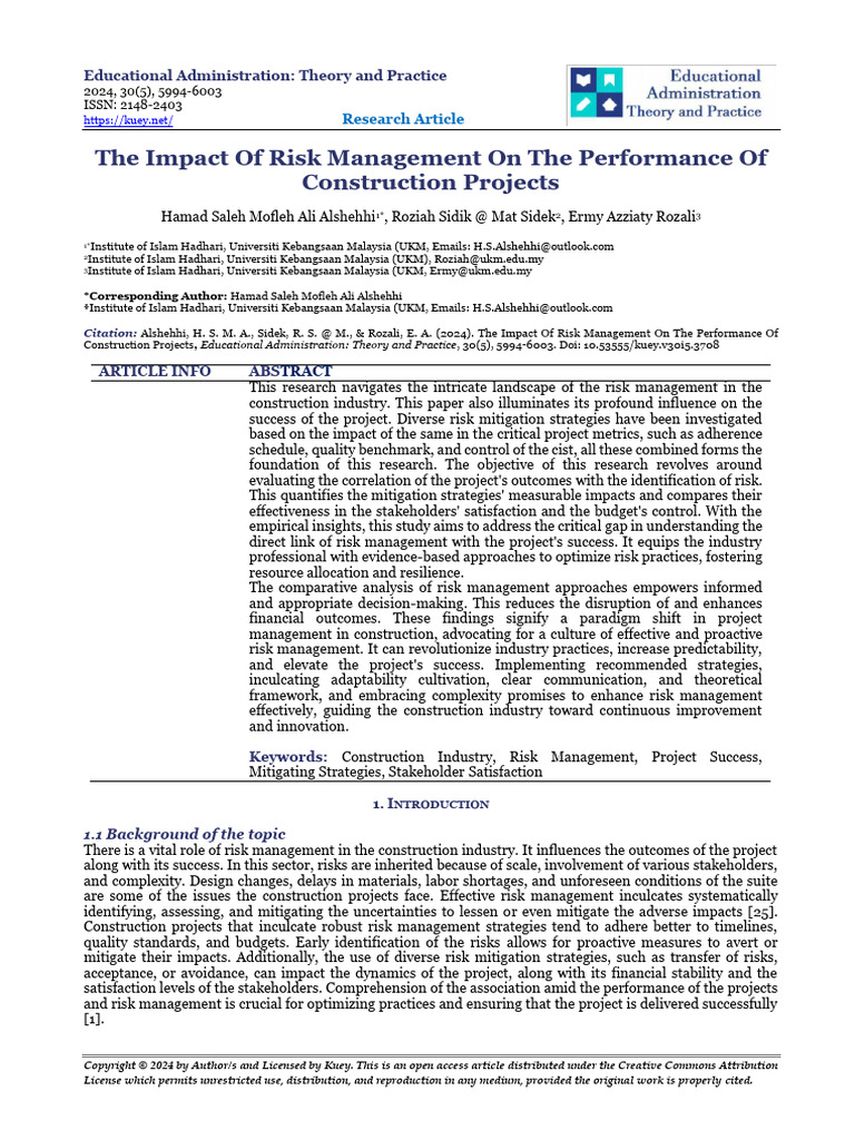 The Impact of Risk Management On The Performance O | PDF | Risk ...
