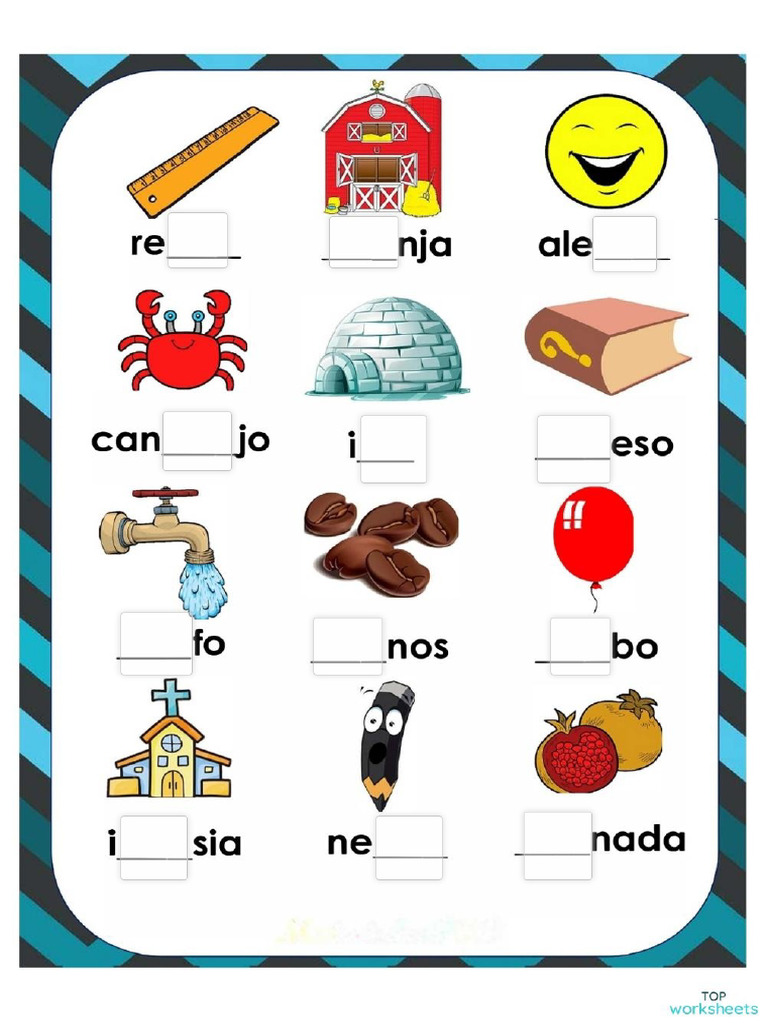 Sílabas Trabadas Con GL y GR (1) | PDF