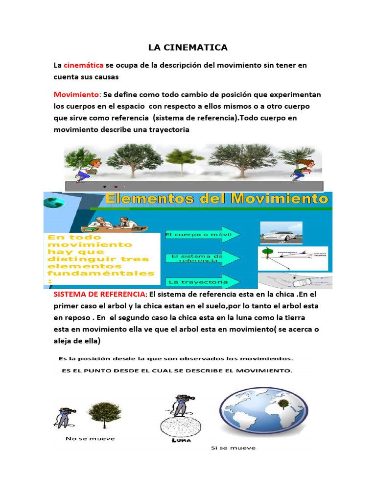 Teoria Cinematica 1º Año | PDF