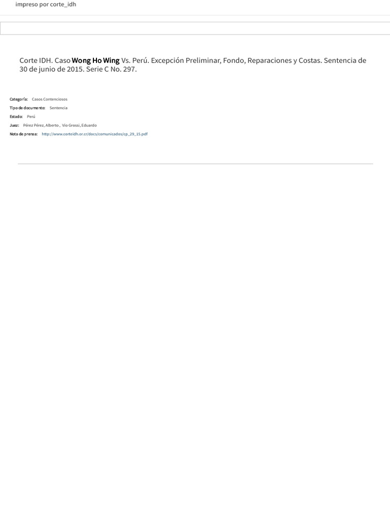 Sentencia Wong Ho Wing Vs. Perú | PDF | Ley internacional | Derechos ...