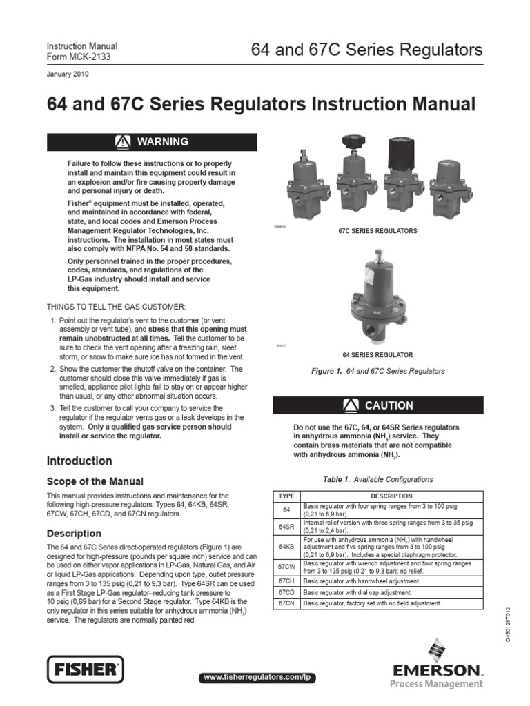 64 and 67C Series Regulators | PDF | Valve | Equipment