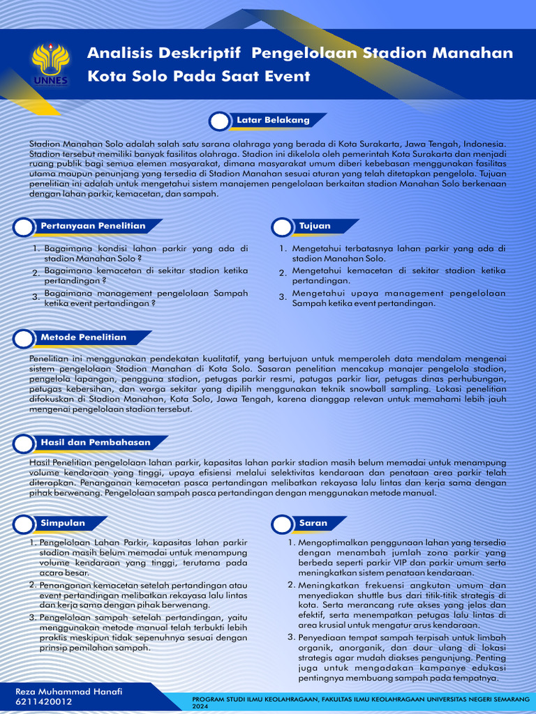 Reza Muhammad Hanafi - Analisis Deskriptif Pengelolaan Stadion Manahan Kot Solo Pada Saat Event ...