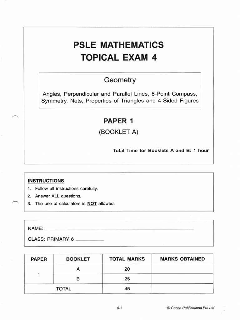 Topical Exam 4 - Geometry | PDF