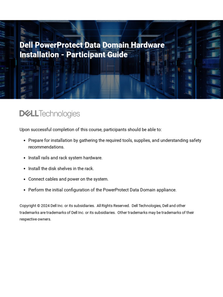 Dell PowerProtect Data Domain Hardware Installation - Participant Guide ...
