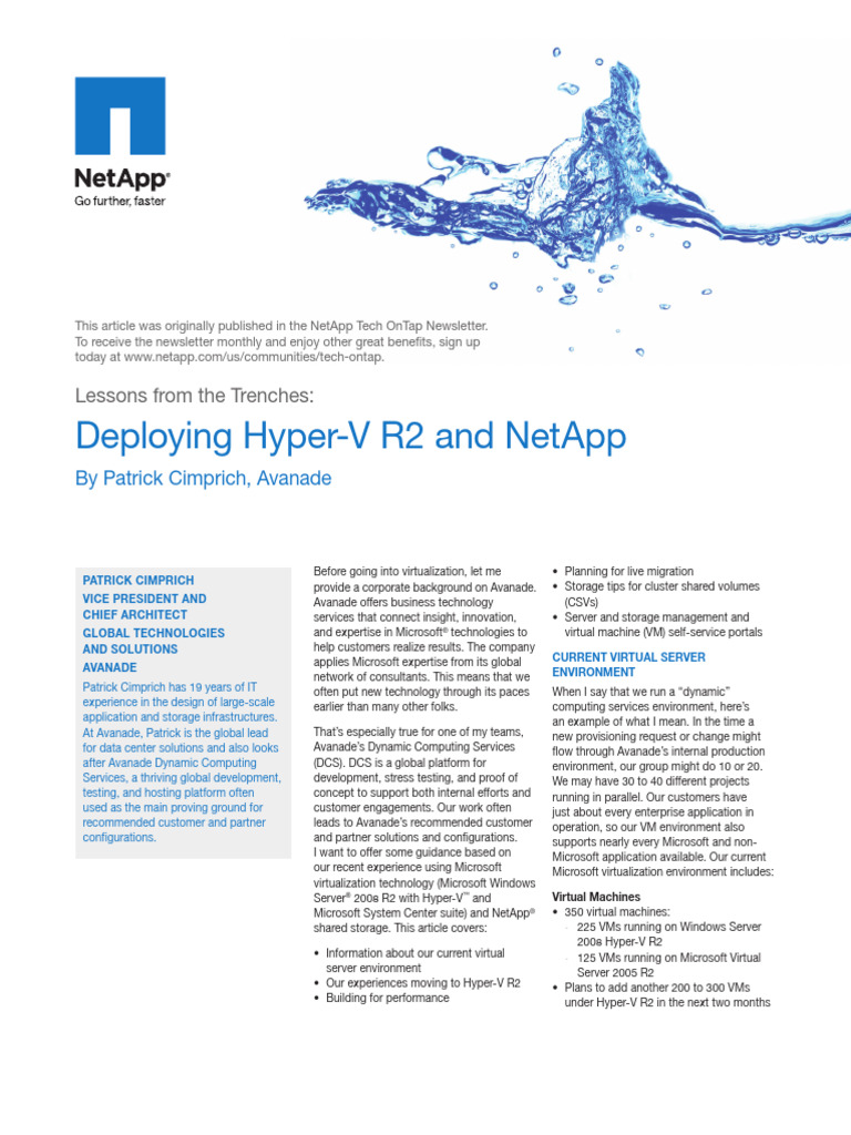 PDF - NETAPP - Tot Hyper V r2 190410 | PDF | Hyper V | Virtual Machine