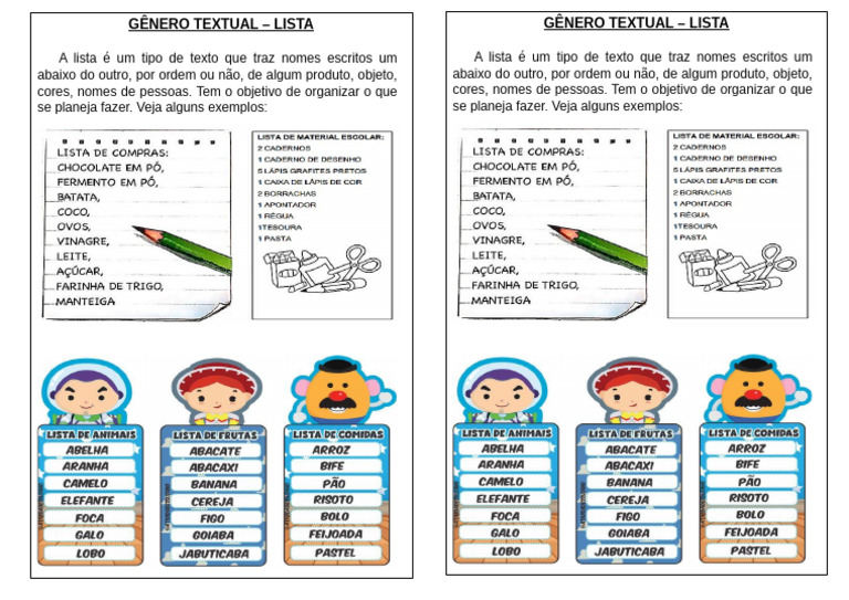 Genero Textual (Lista) | PDF