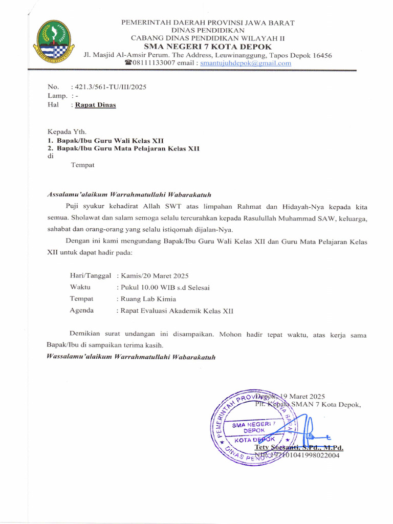 561 UNDANGAN RAPAT DINAS-1 | PDF