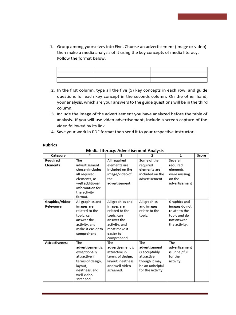 Final Steps in Media Analysis Evaluation | PDF | Advertising | Writing