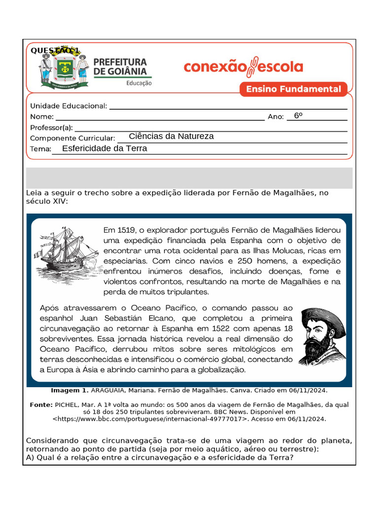 Atividade - Esfericidade Da Terra | PDF | Terra | Planetas